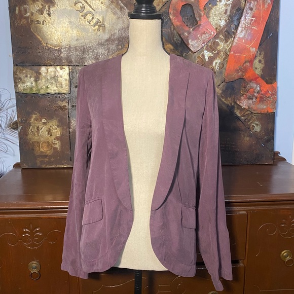 elevenses | Jackets & Coats | Anthropology Elevenses Plum Jacket | Poshmark